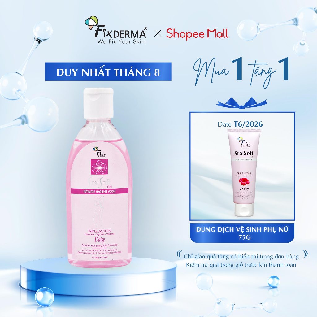 [MUA 1 TẶNG 1] Gel Vệ Sinh Phụ Nữ Fixderma SraiSoft Gel Daisy (Hoa Cúc ...