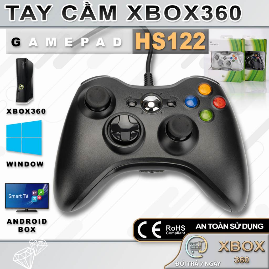 Tay Cầm Chơi Game HS122, XBOX360, PC, PS3, Có Rung, USB | Shopee Việt Nam