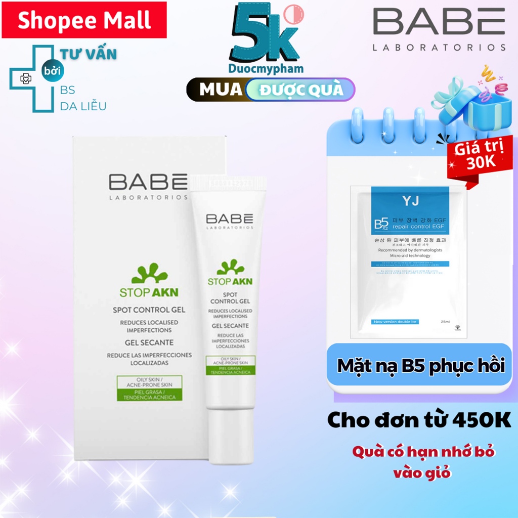 Gel chấm mụn BABÉ STOP AKN Spot Control Gel 8ml | Shopee Việt Nam