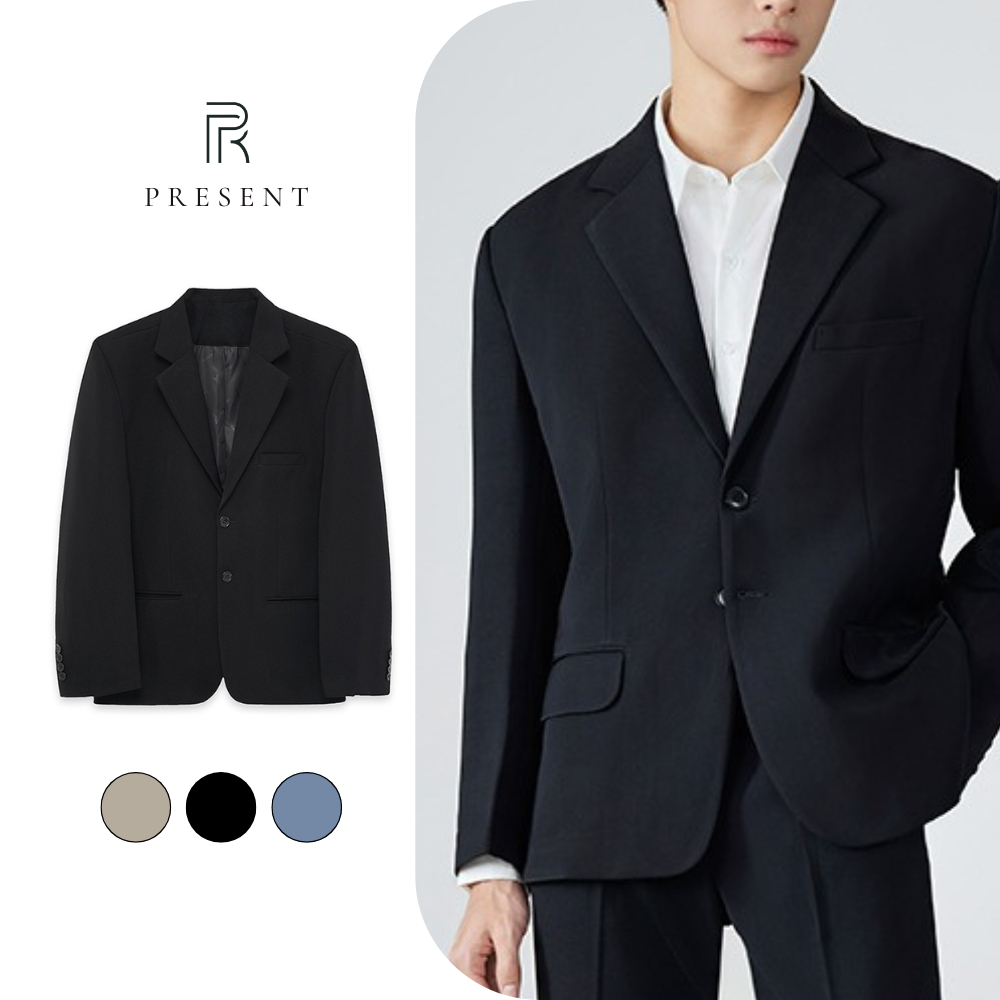 Áo Khoác Blazer Nam Dài Tay PRESENT Classic 2 Lớp Đầy Dặn, Có Đệm Vai ...