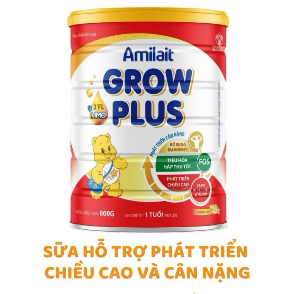 Sữa cho trẻ phát triển cân nặng, hỗ trợ tiêu hóa - Amilait Grow Plus 800G [Hàng chính hãng ...