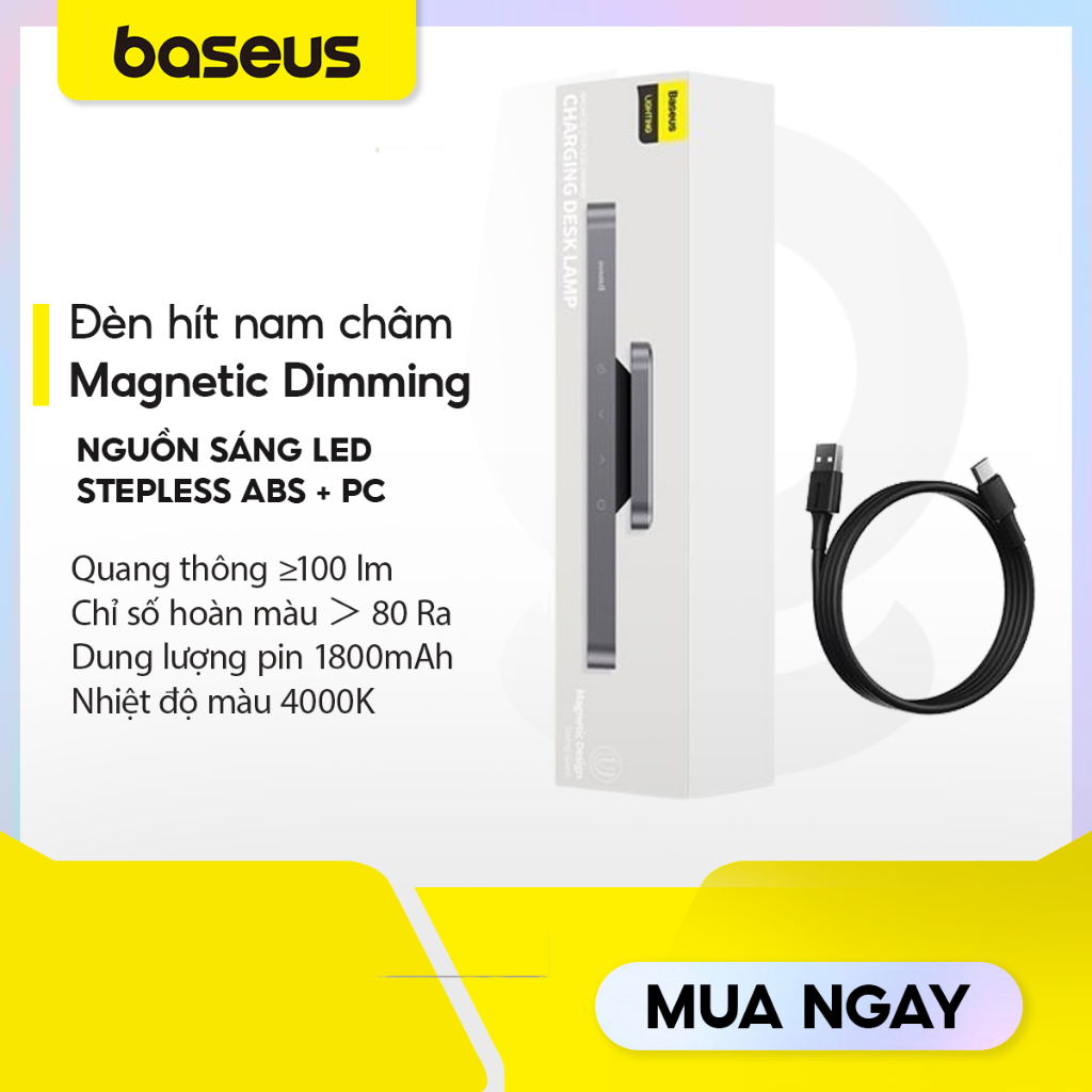 Đèn LED Baseus Magnetic Stepless Dimming đế hít nam châm Charging ...