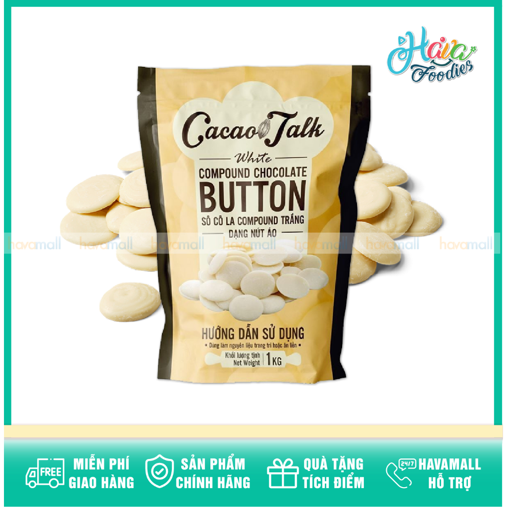 Socola Compound Trắng Dạng Nút Áo Cacao Talk 1kg – White Compound ...