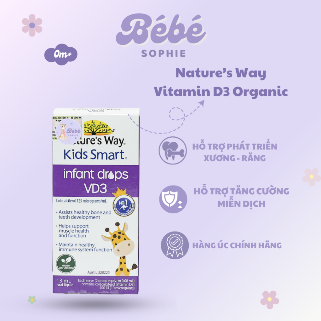 Vitamin D3 Organic Nature’s Way infant drops 13ml- Bebe Sophie | Shopee ...