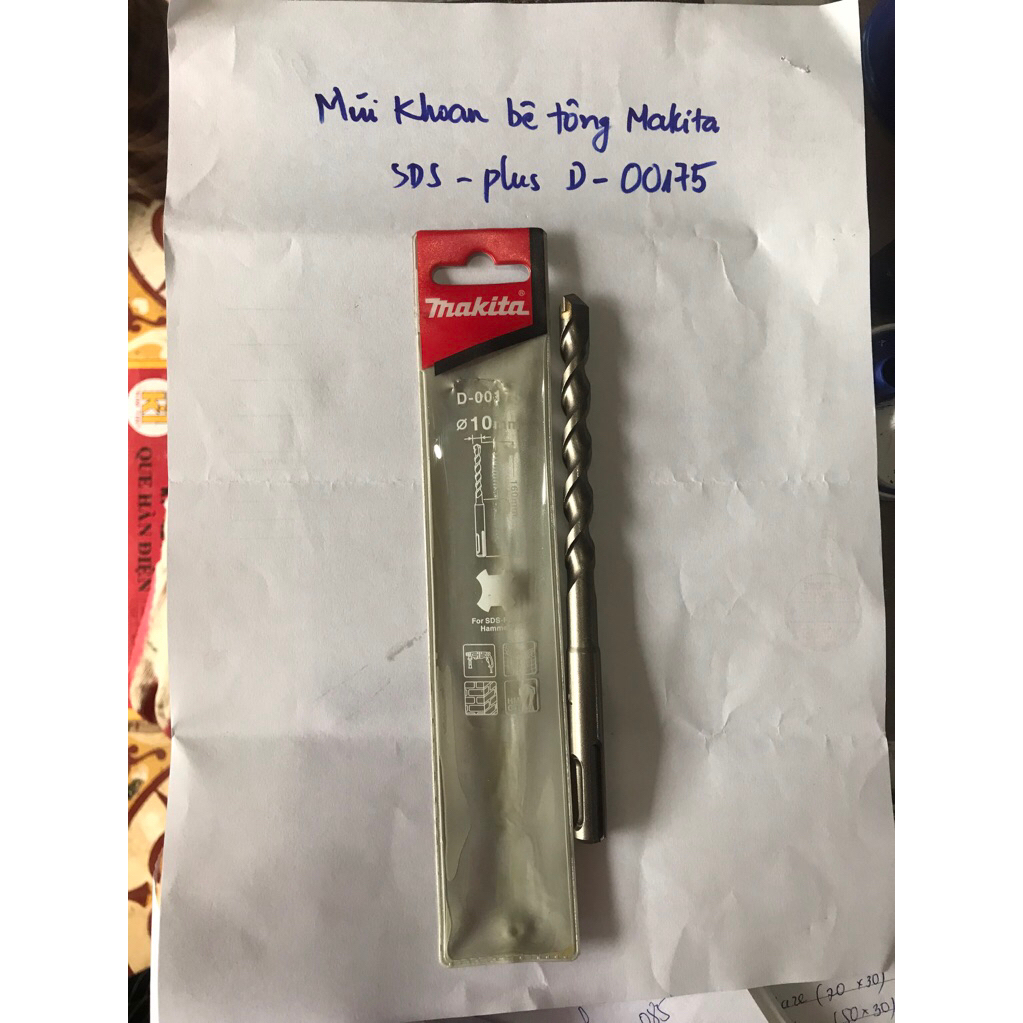Mũi khoan bê tông 10mm dài 160mm Makita SDS-plus (D-00175)/cái ...