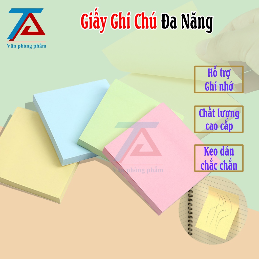 Tập Giấy Ghi Chú, Giấy Note Nhiều Màu 100 Tờ, Keo Dán Chắc Chắn, Chất ...