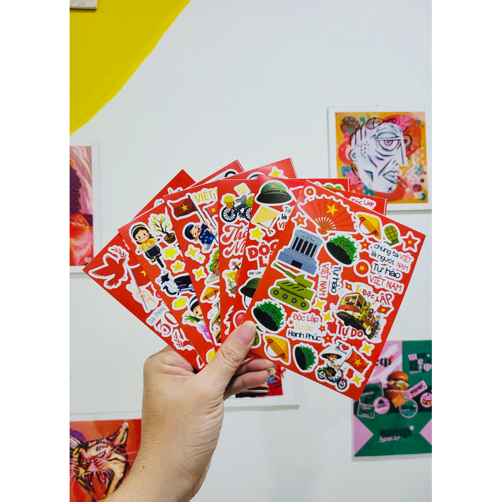 Set 150 Sticker Dán Trang Trí Việt Nam, Sticker Quốc Khánh 2/9, Sticker ...
