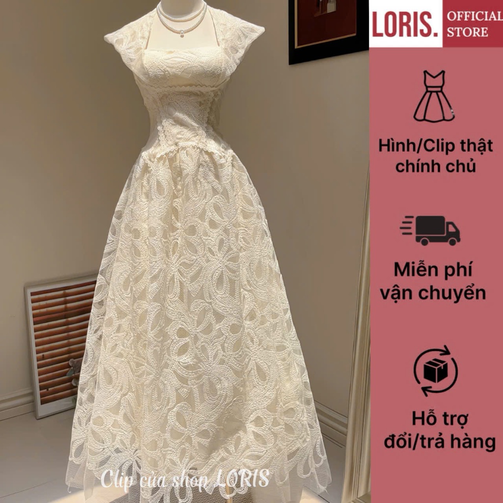 LORIS - Uni Dress , Đầm đi tiệc ren cổ vuông | Shopee Việt Nam