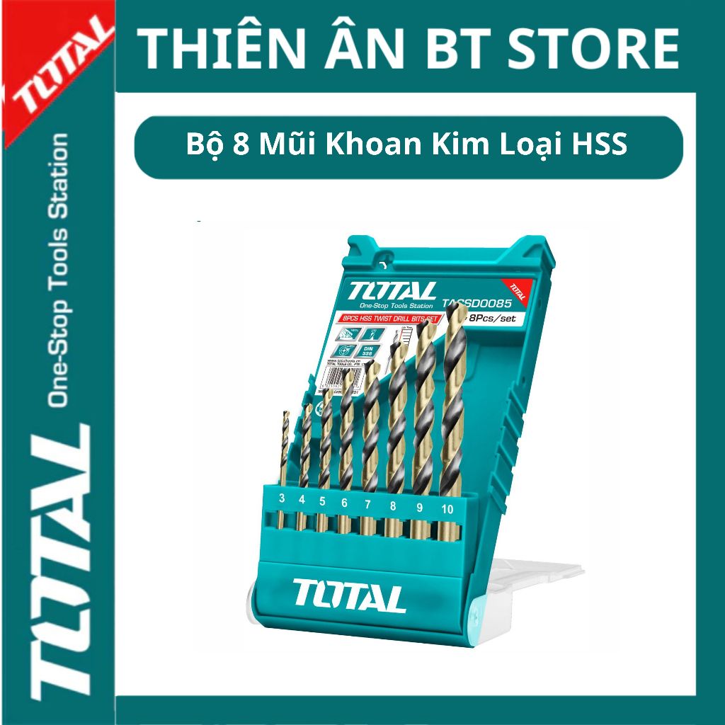 Bộ 8 Mũi Khoan Kim Loại HSS TOTAL TACSD0085 | Shopee Việt Nam