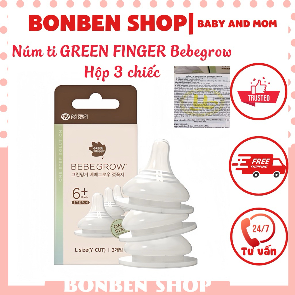 Núm ti BEBEGROW GREEN FINGER chính hãng Hộp 2 chiếc - 3 chiếc tiện lợi ...