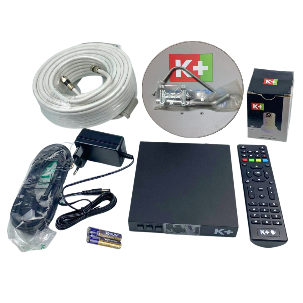 Bộ (Đầu thu + Chảo) K+ DTH vệ tinh full phụ kiện, bộ chảo, lnb, dây 20M ...