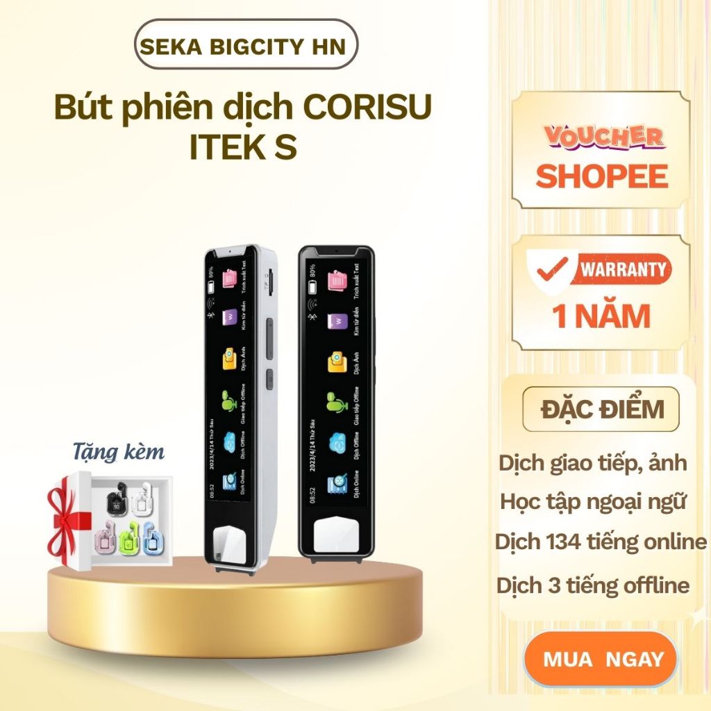 Bút phiên dịch ngôn ngữ thông minh CORISU ITEK S đàm thoại offline tiếng Việt dịch ảnh scan văn ...
