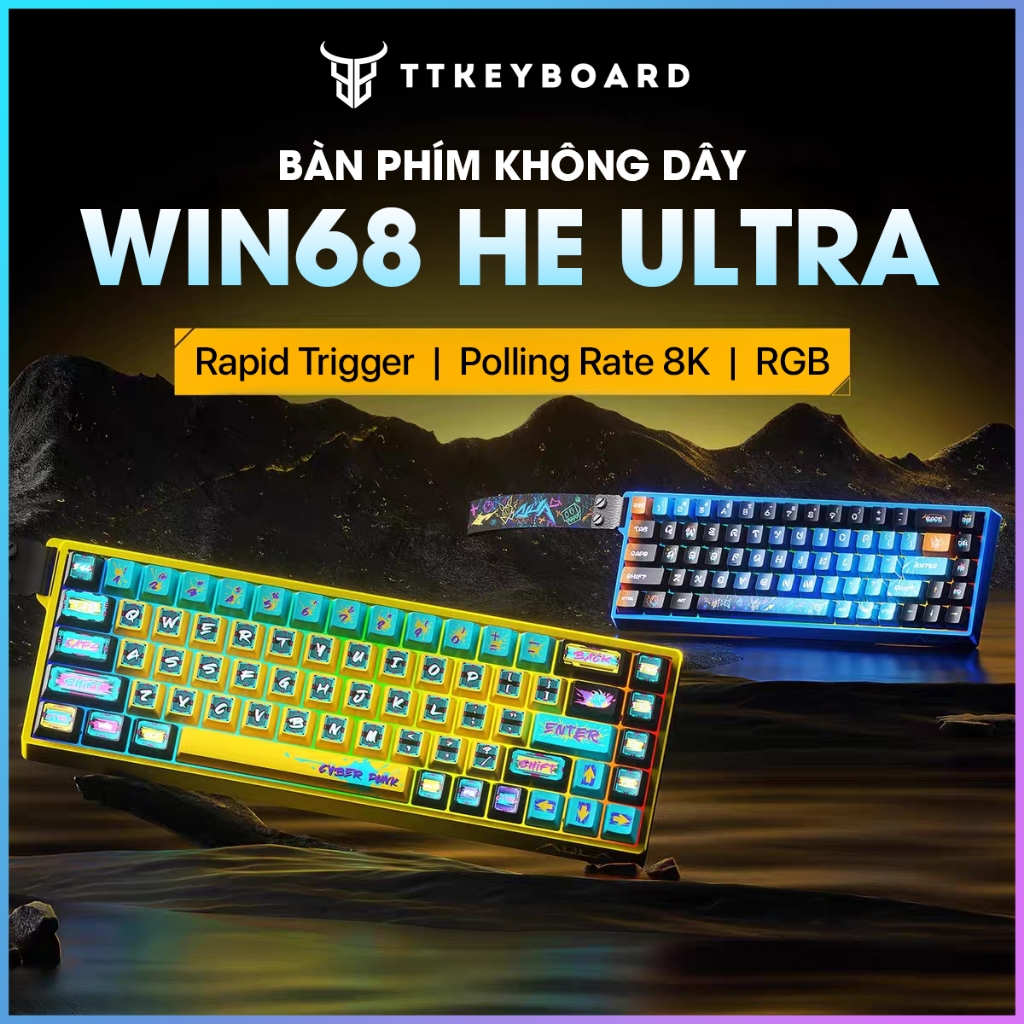 [HỎA TỐC] PHÍM CƠ GAMING WIN68 HE ULTRA| Nhôm CNC| Rapid Trigger 0,01 ...