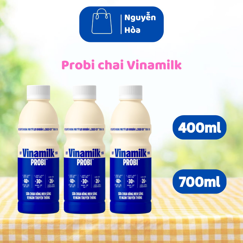 Combo 6 chai Sữa Chua Uống Vinamilk Probi Chai 400ml 700ml Men Sống Hỗ ...