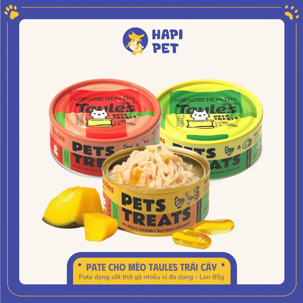 Pate cho mèo TAULES lon 85g mix trái cây dinh dưỡng, bổ sung vitamin ...