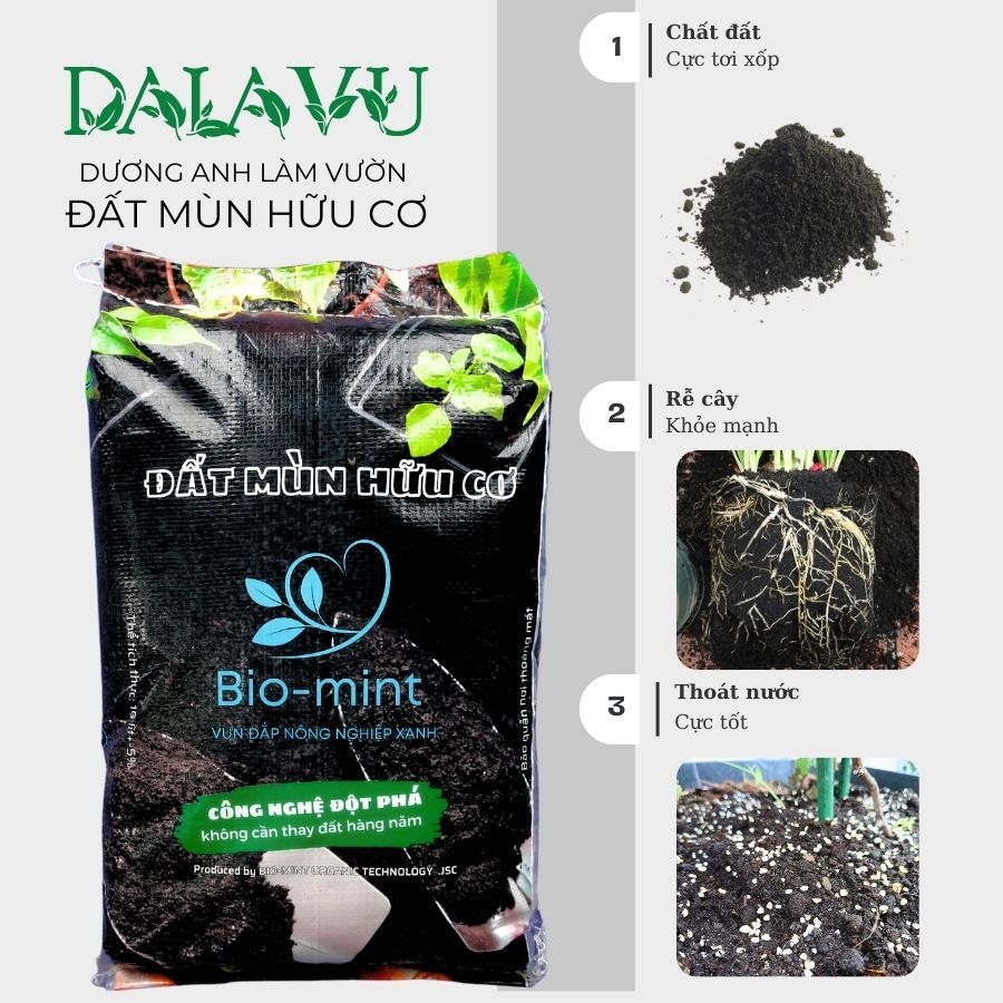 Đất mùn hữu cơ Bio-mint | đất trồng rau | Đất trồng hoa cây cảnh | Đất ...