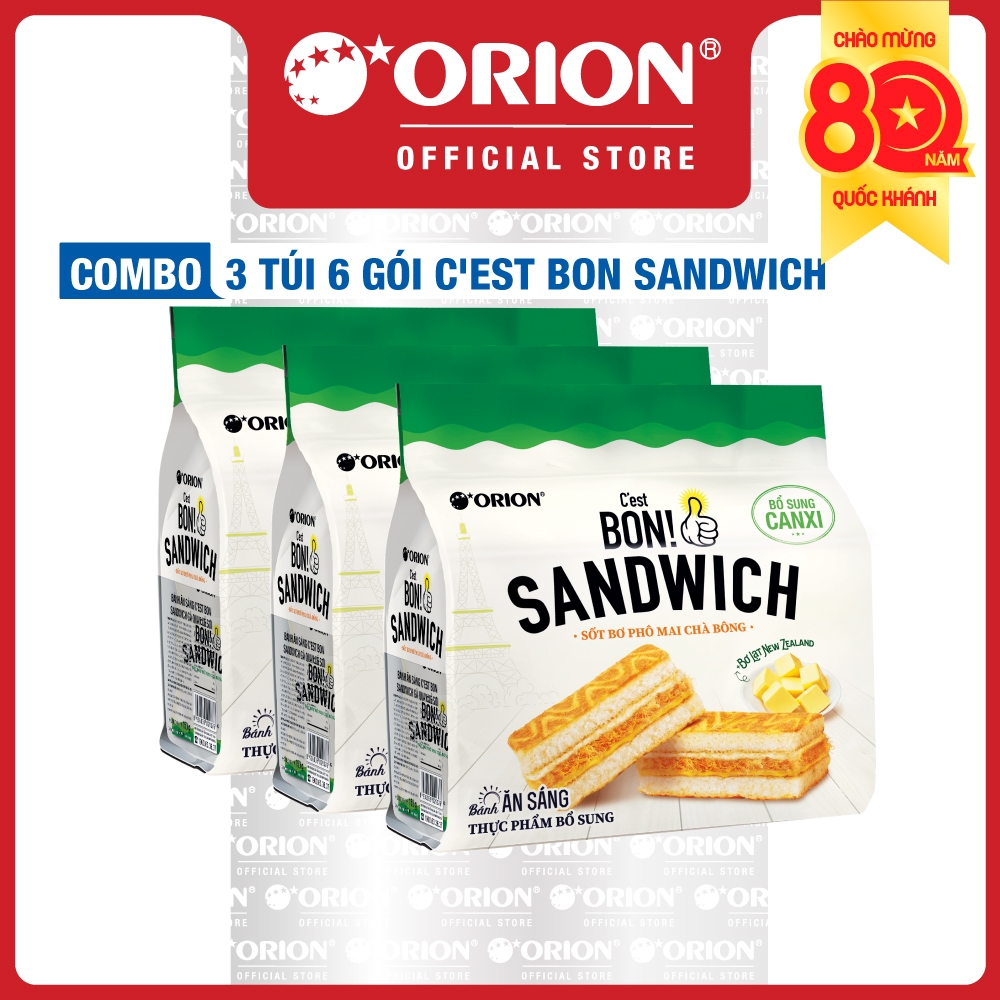 Combo 3 gói bánh ăn sáng C'est Bon Sandwich Sốt Bơ Phô Mai Chà Bông ...