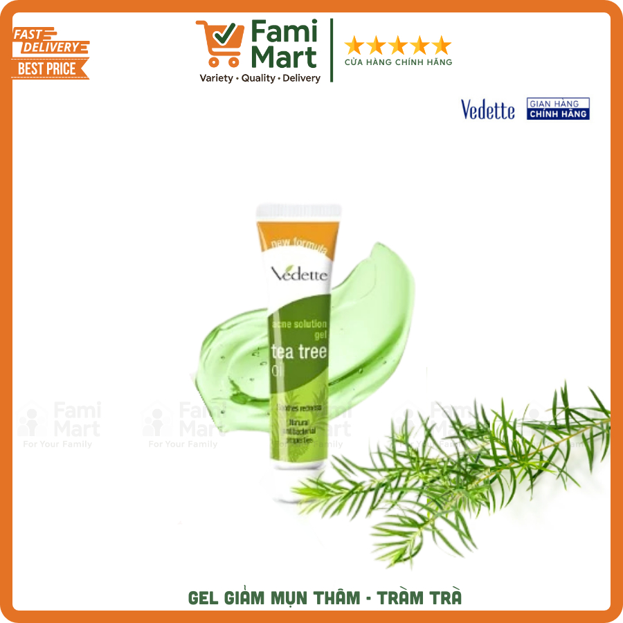 Gel giảm mụn Tràm Trà Vedette - Tea Tree Oil 18g - Dịu mụn và sưng viêm ...