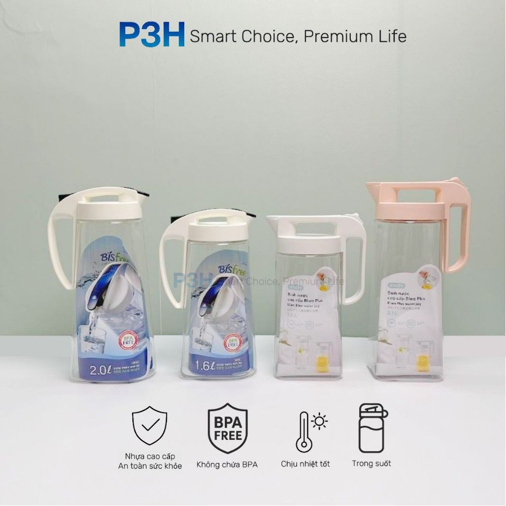 Bình nước nhựa Tritan 1.6L/2L Lock&Lock Bisfree One Touch ABF632 Inochi ...
