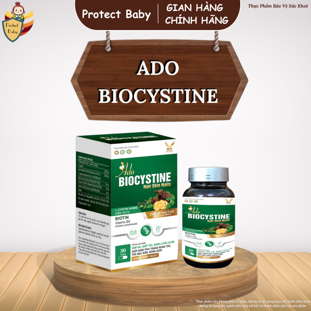 [MUA 1 TẶNG 1] Viên uống ADO BIOCYSTINE (Hộp 30 viên) - Hỗ trợ sáng da ...