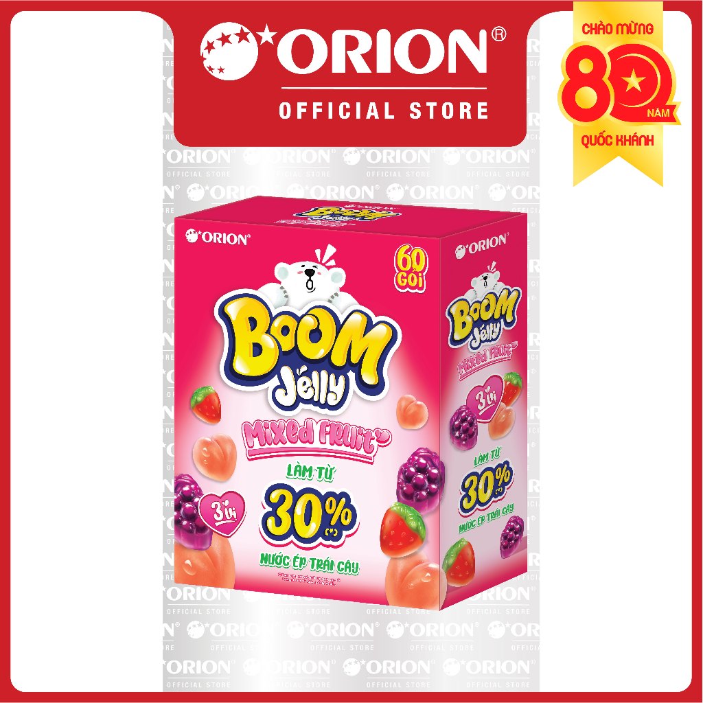 [ĐỘC QUYỀN] Kẹo dẻo Boom Jelly THẠCH Orion MIX VỊ hộp 60 gói (750g ...