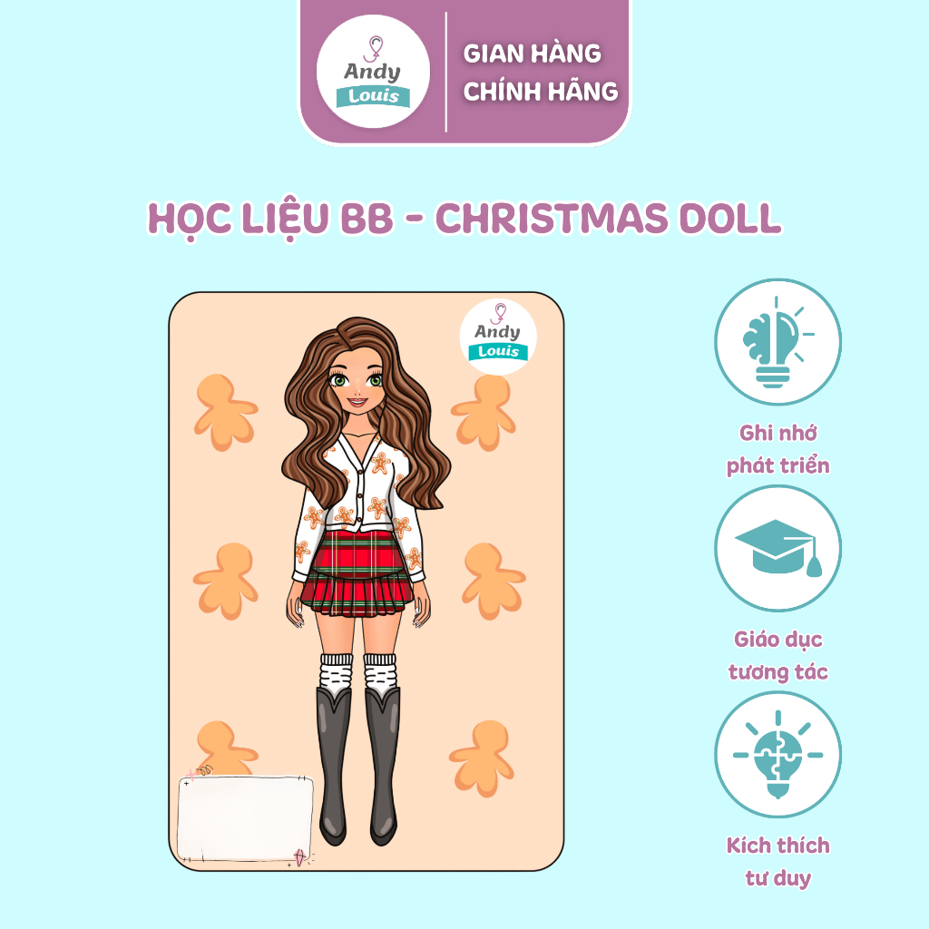 Đồ Chơi Thủ Công Cho Bé - Học Liệu Bóc Dán Búp Bê Mini - Christmas Doll ...
