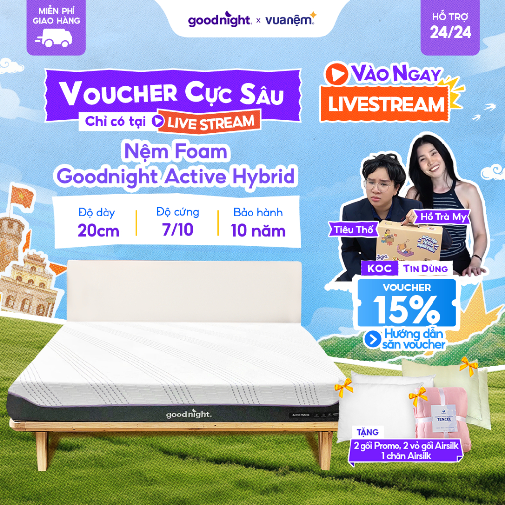 [DEAL MỞ BÁN] Nệm Foam Goodnight Active Hybrid mát tới 12H - Đệm foam ...