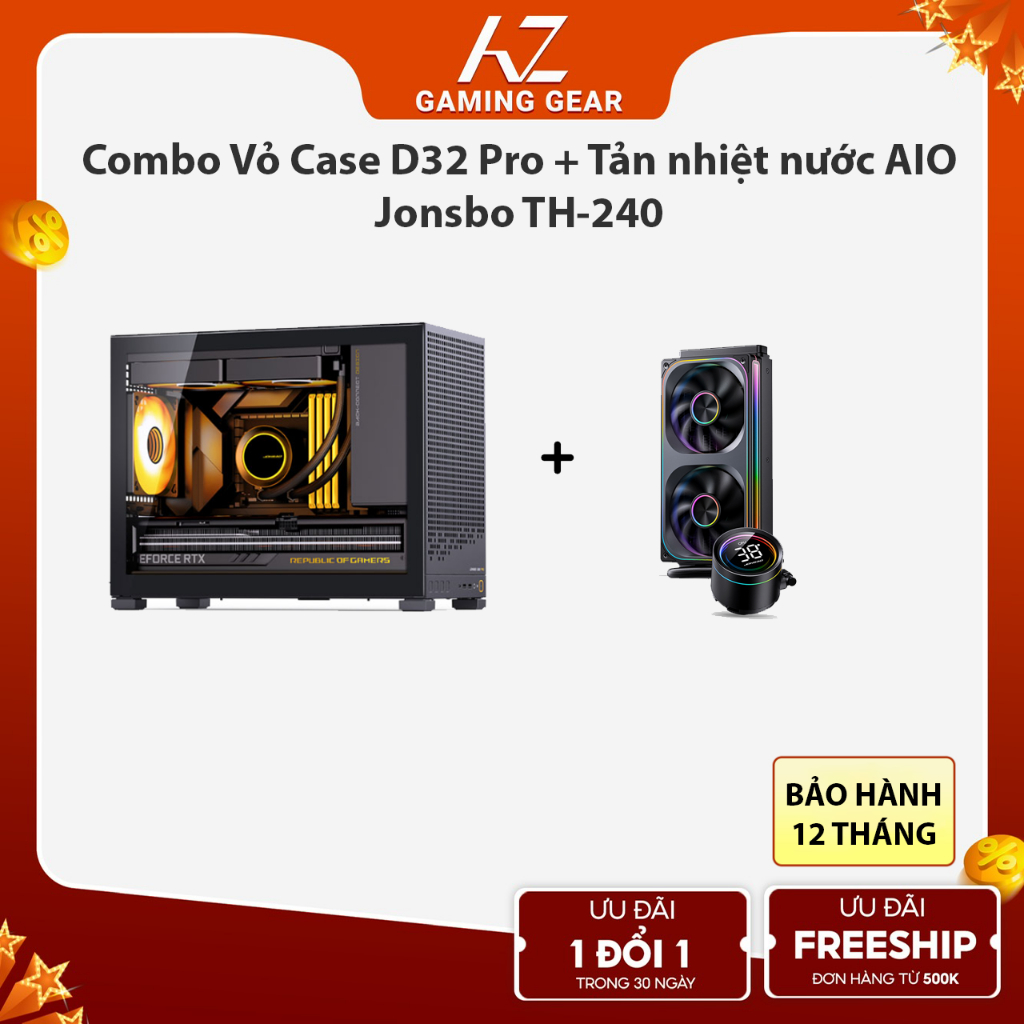 Combo Vỏ case Jonsbo D32 Pro + Tản nhiệt nước TH 240 - Bảo hành 12 ...