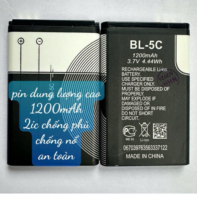 Pin Nokia BL 5C - Pin 3 Gân 2IC Xịn Chống Phù Cho Nokia 1280, 105, 110i... | Shopee Việt Nam