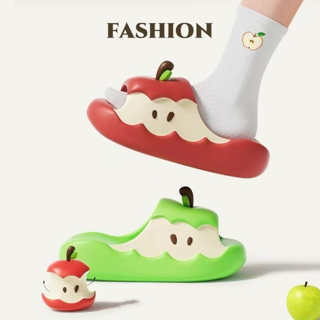 Mi Thuy Store Dép lê dép quai ngang nam nữ hình quả táo dễ thương DÉP ...
