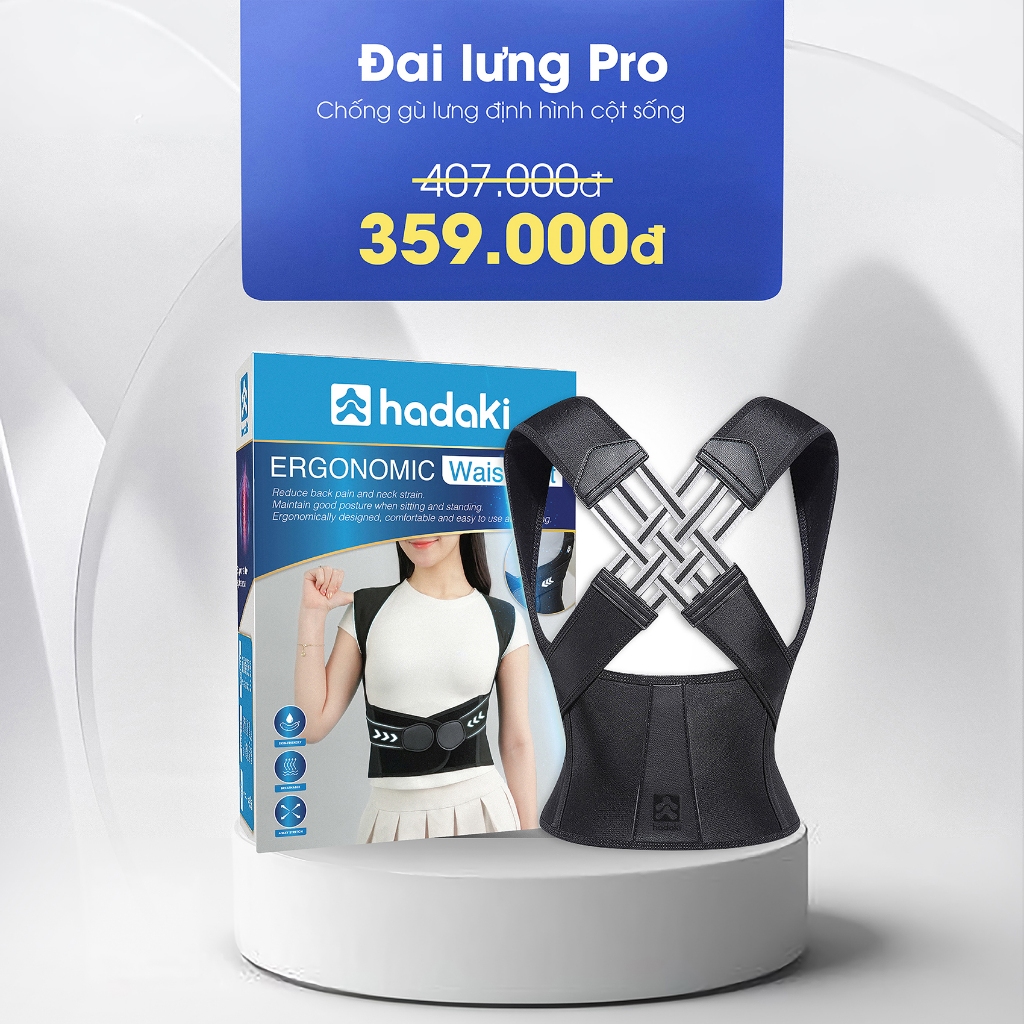 Đai Chống Gù Lưng Nam Nữ HADAKI PRO Nhật Bản Hỗ Trợ Định Hình Lưng, Cột ...