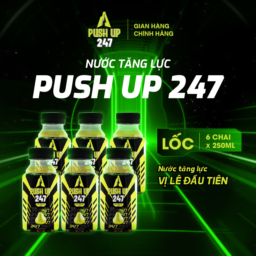 [Lốc 06 chai 250ml] Nước tăng lực Push Up 247 vị lê - Thức tỉnh bản ...