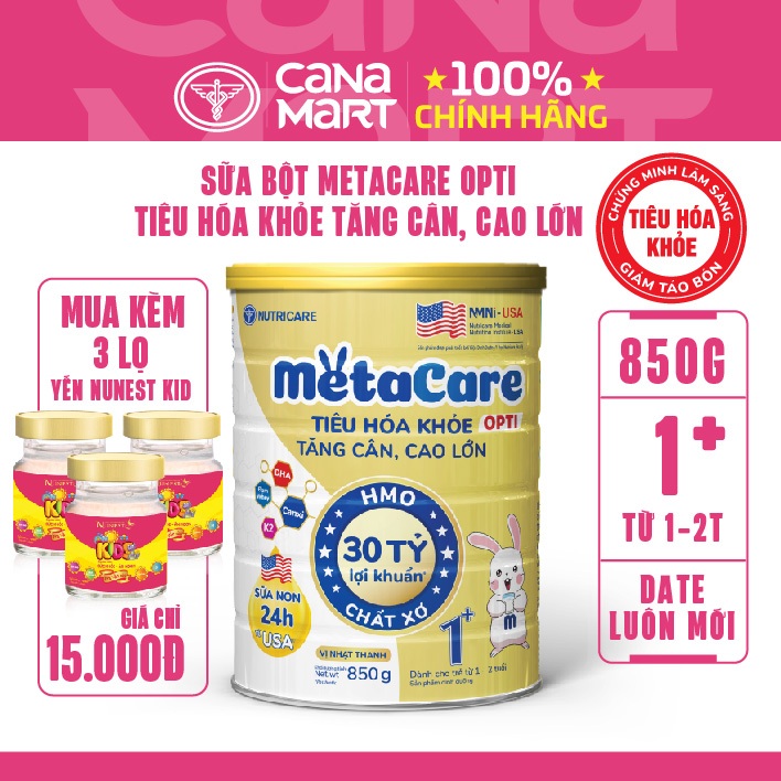 Sữa bột Nutricare MetaCare Opti 1+ tiêu hóa khỏe, tăng cân, cao lớn ...