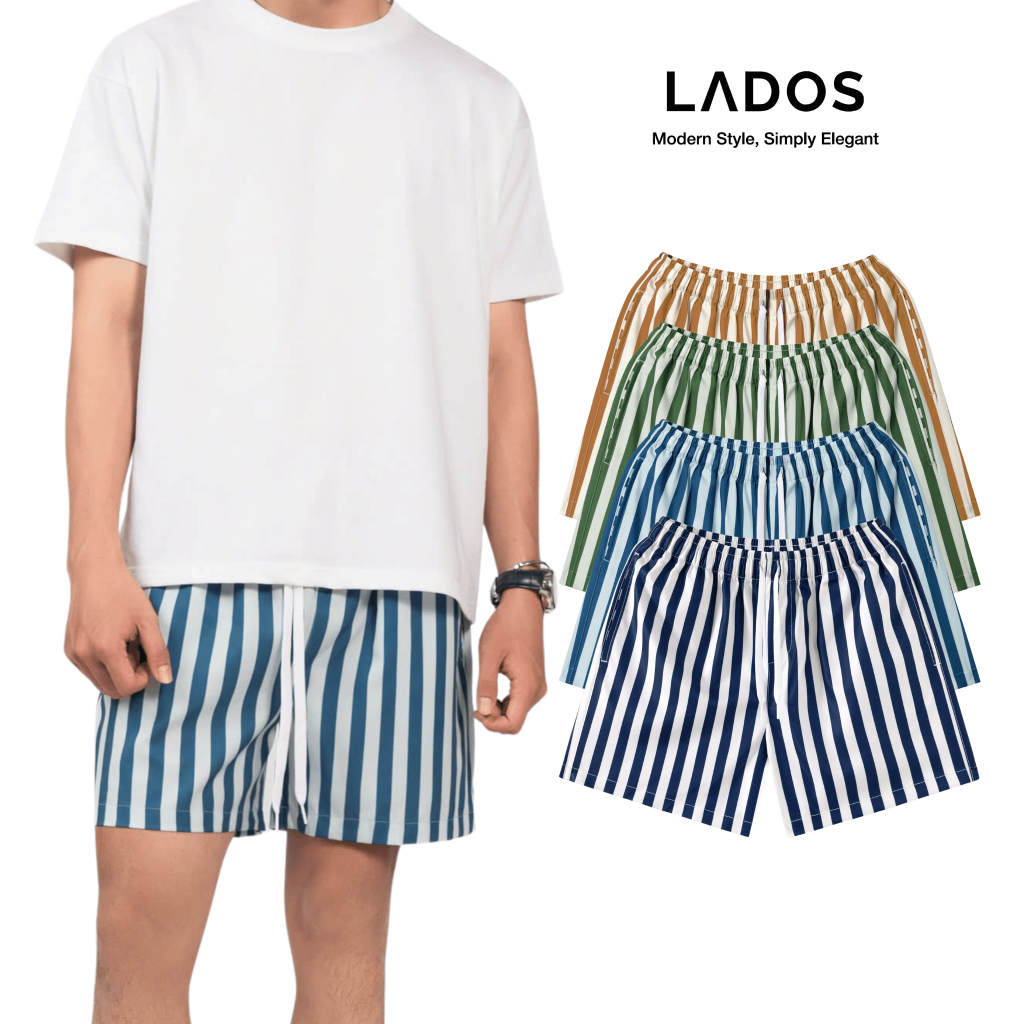 Quần Short đùi lụa kẻ sọc LADOS-4186 lưng chun co giãn thoải mái, form ...