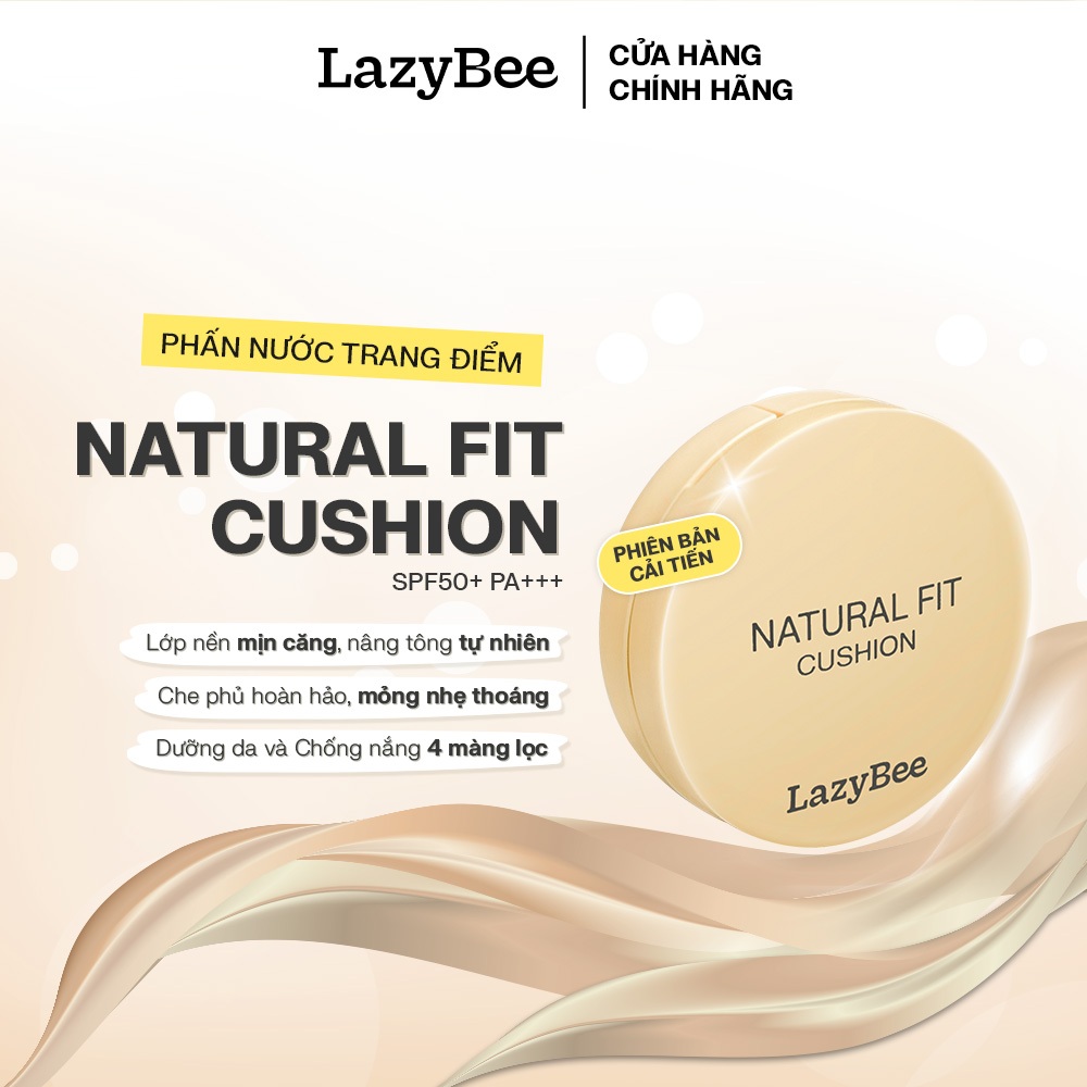 [Bản Cải Tiến] Phấn Nước Cushion LazyBee Chống Nắng SPF 50+/PA+++ Cho Lớp Nền Mỏng Nhẹ, Dưỡng Da ...