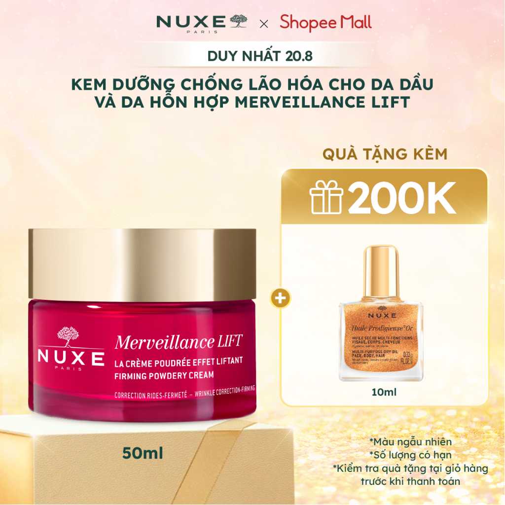Kem dưỡng nâng cơ và chống lão hóa chuyên sâu cho da dầu và da hỗn hợp NUXE Merveillance LIFT ...