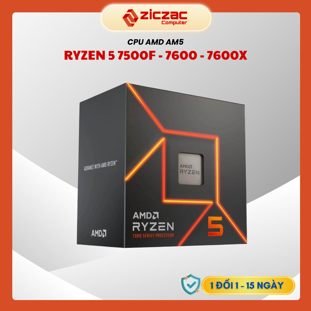 [Chính hãng] CPU AMD Ryzen 5 7500F - 7600 - 7600X 6 nhân 12 luồng ...