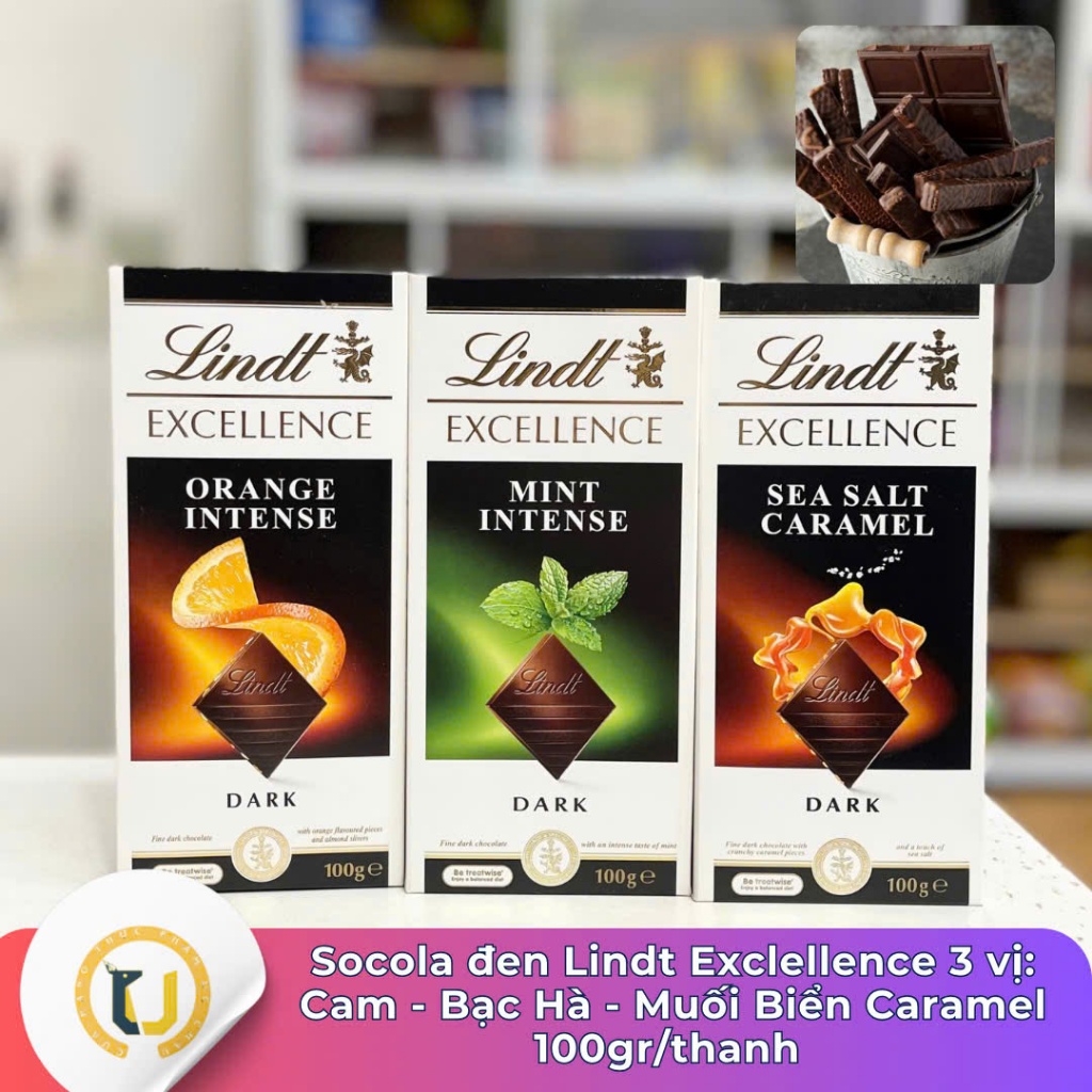 (HÀNG ÚC) Kẹo socola đen cao cấp LINDT EXCELLENCE Fine Dark Chocolate ...