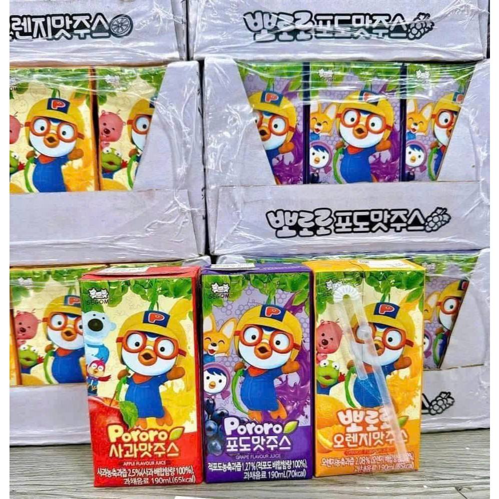 SALE!Nước ép trái cây Pororo Hàn Quốc - thùng 24 hộp 190ml mix 3 vị date T10/2025 | Shopee Việt Nam