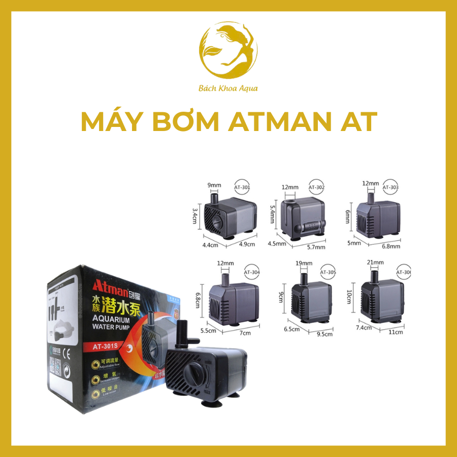 Máy bơm bể cá Atman AT-301s / 302s / 303s / 304s/ 305s/ 306s đủ công ...