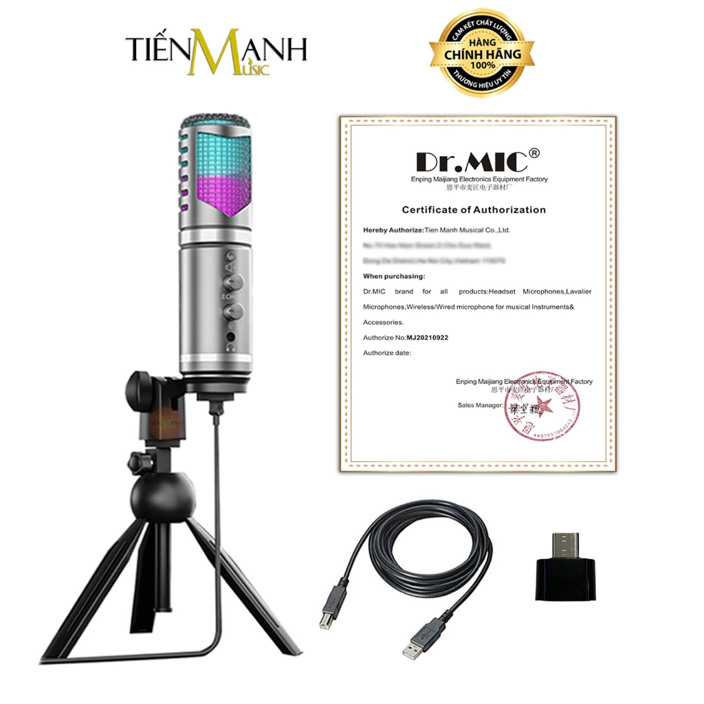 [Có Echo Vang] Micro USB Đèn Led RGB Dr.Mic DR9 - Mic Thu Âm DR-09 ...