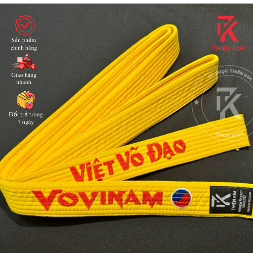 Đai Vovinam Thêu 4 Mặt – Loại Dày Cao Cấp | Vải Kaki Bền Chắc – Chuẩn ...