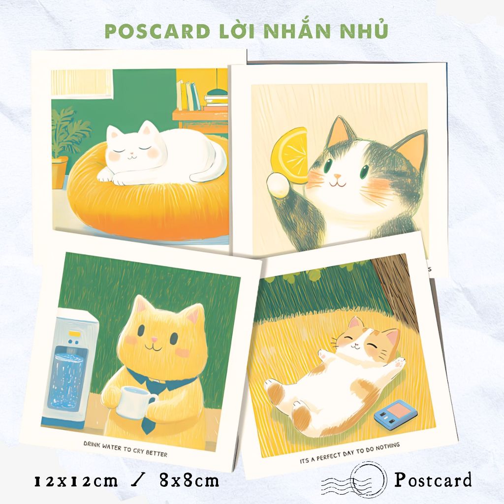 Thiệp Viết Tay Mèo Chill Meow, Lời Chúc Vui Vẻ, Tặng Bạn bè/Sinh Nhật ...
