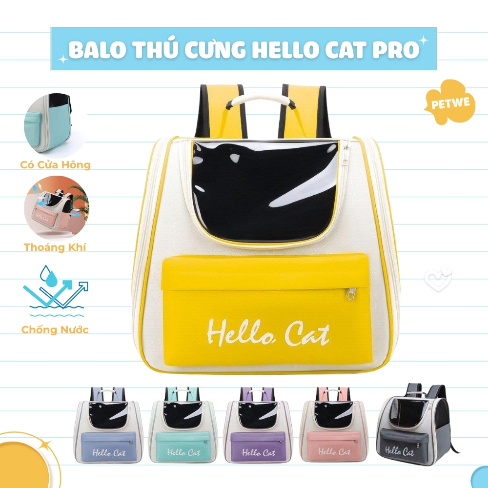 Balo Thú Cưng Hello Cat Bản Pro - Túi Vận Chuyển Chó Mèo Có Cửa Hông ...
