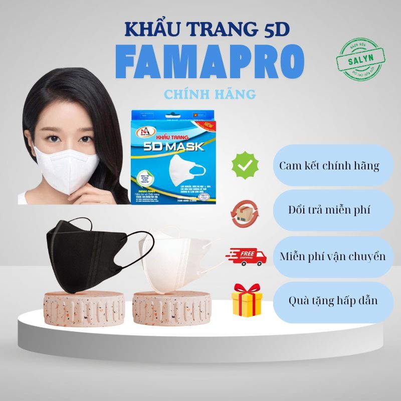 1 Cái Khẩu Trang 5D Mask Chính Hãng FAMAPRO Vải Không Dệt Dày 3 Lớp Kháng Khuẩn | Shopee Việt Nam