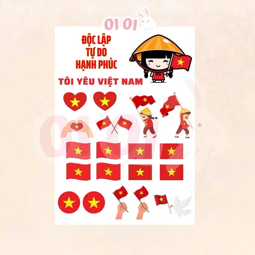 [ Gift ] Bộ Sticker Việt Nam, Sticker Yêu Nước, Sticker Quốc Kỳ, Cờ ...