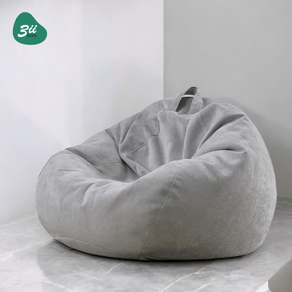 Ghế Lười Hạt Xốp Bean Bag Dáng Lê 3II HOME Vải Nhung Tăm Sợi Polyester ...