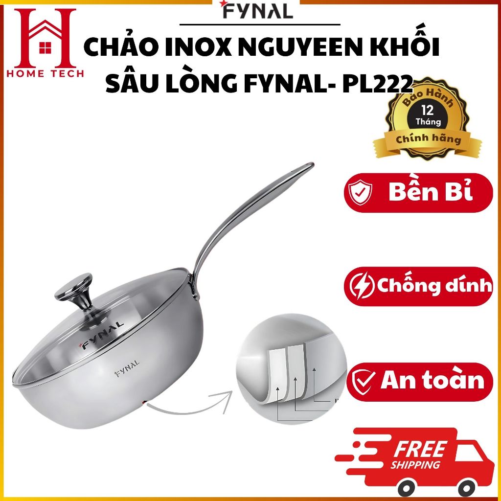 Chảo inox 316 Fynal sâu lòng size 22cm /24cm/ 26cm chống dính an toàn ...