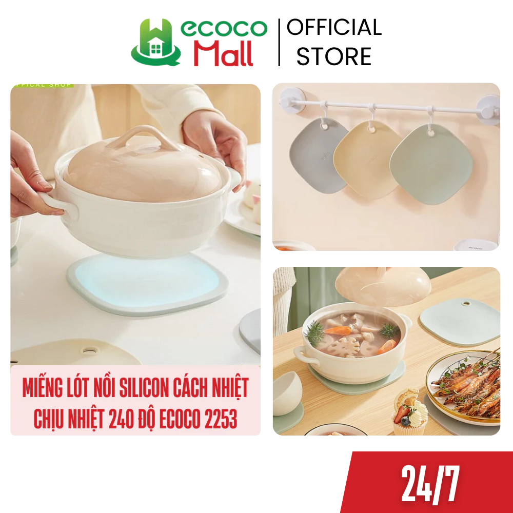 Miếng lót nồi silicon ECOCO cách nhiệt đa năng,chịu nhiệt lên đến 240 ...
