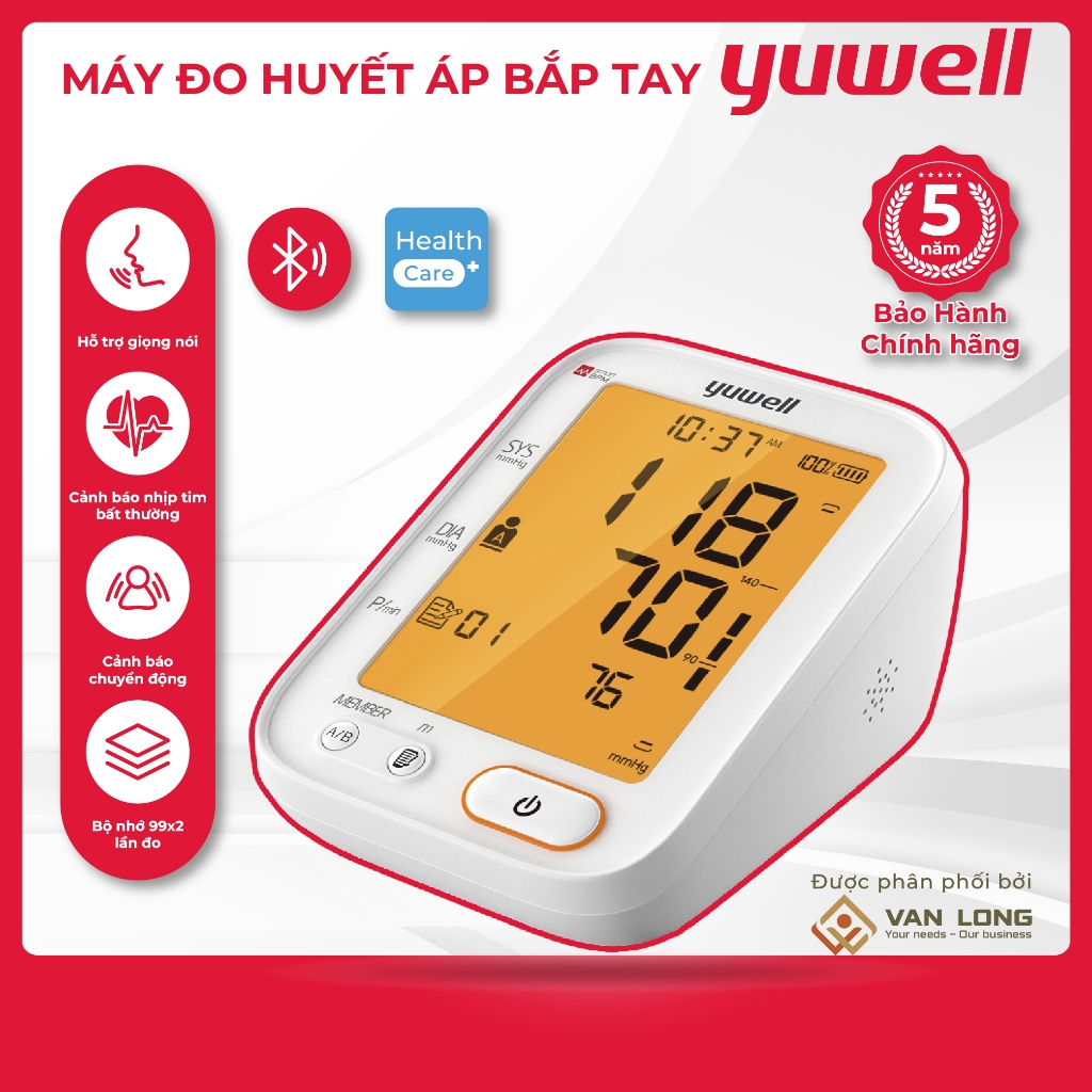 [Giọng nói tiếng Việt] Máy đo huyết áp điện tử bắp tay Yuwell YE680B kết nối bluetooth cao cấp ...